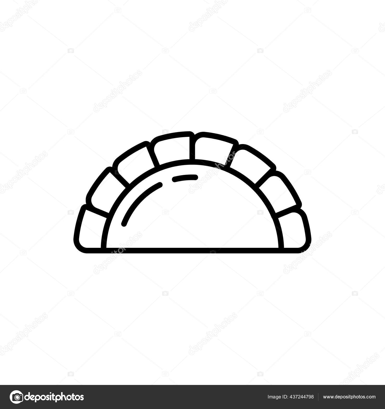 Outline Simple Vector Dumplings Icon Isolated White Background Eps Stock Vector by ©pvl0707 ...