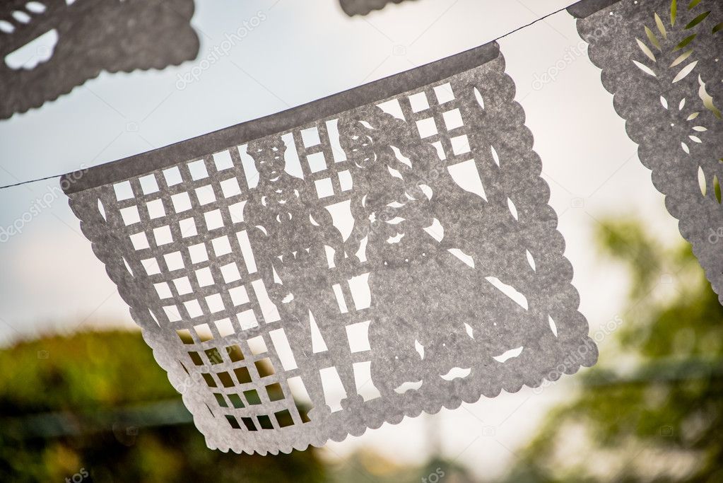 Mexican cut tissue paper banner wedding decoration — Stock Photo ...