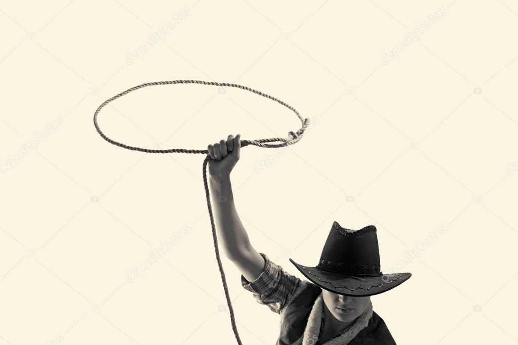 Cowboy throws a lasso — Stock Photo © SvetaZi #115716472