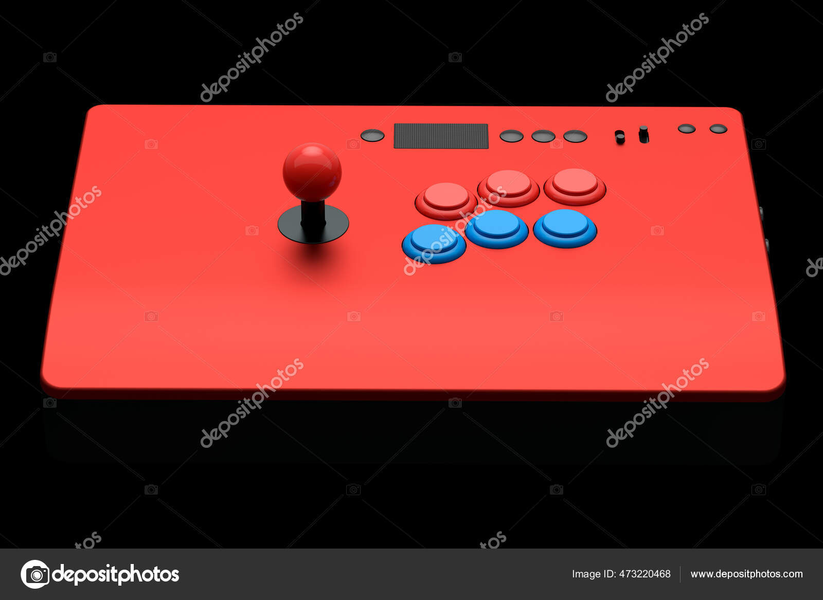 Vintage arcade stick with joystick and tournament-grade buttons on ...