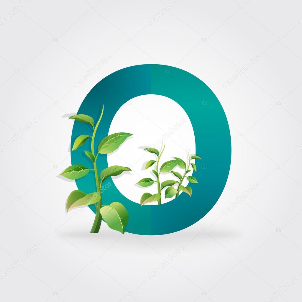 Logo verde eco letras con hojas . Vector de stock #115472524 de ©pattarasin