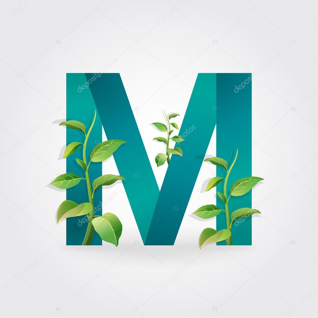 Logo verde eco letras con hojas . Vector de stock por ©pattarasin 115472582