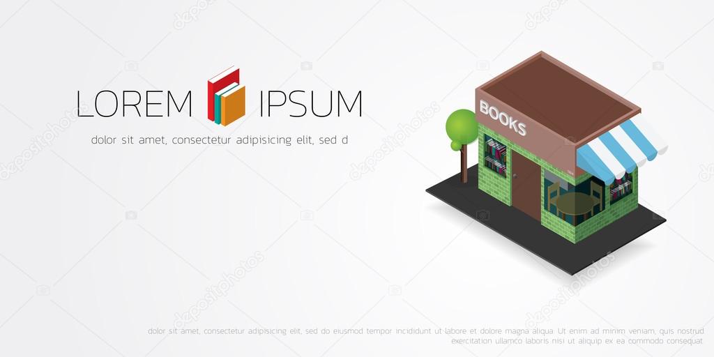 Book Shop vector illustration Stock Vector by ©pattarasin 115482994