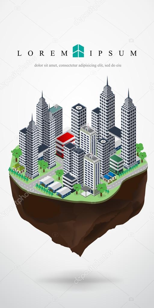 Floating City In The Sky Drawing