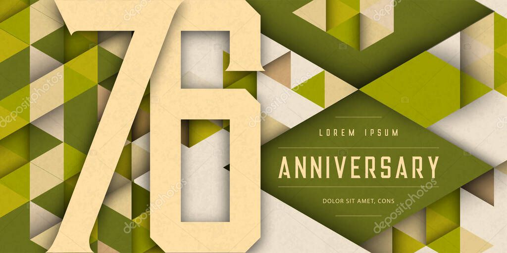 Logo de celebración de emblemas de aniversario, 76ª ilustración de ...