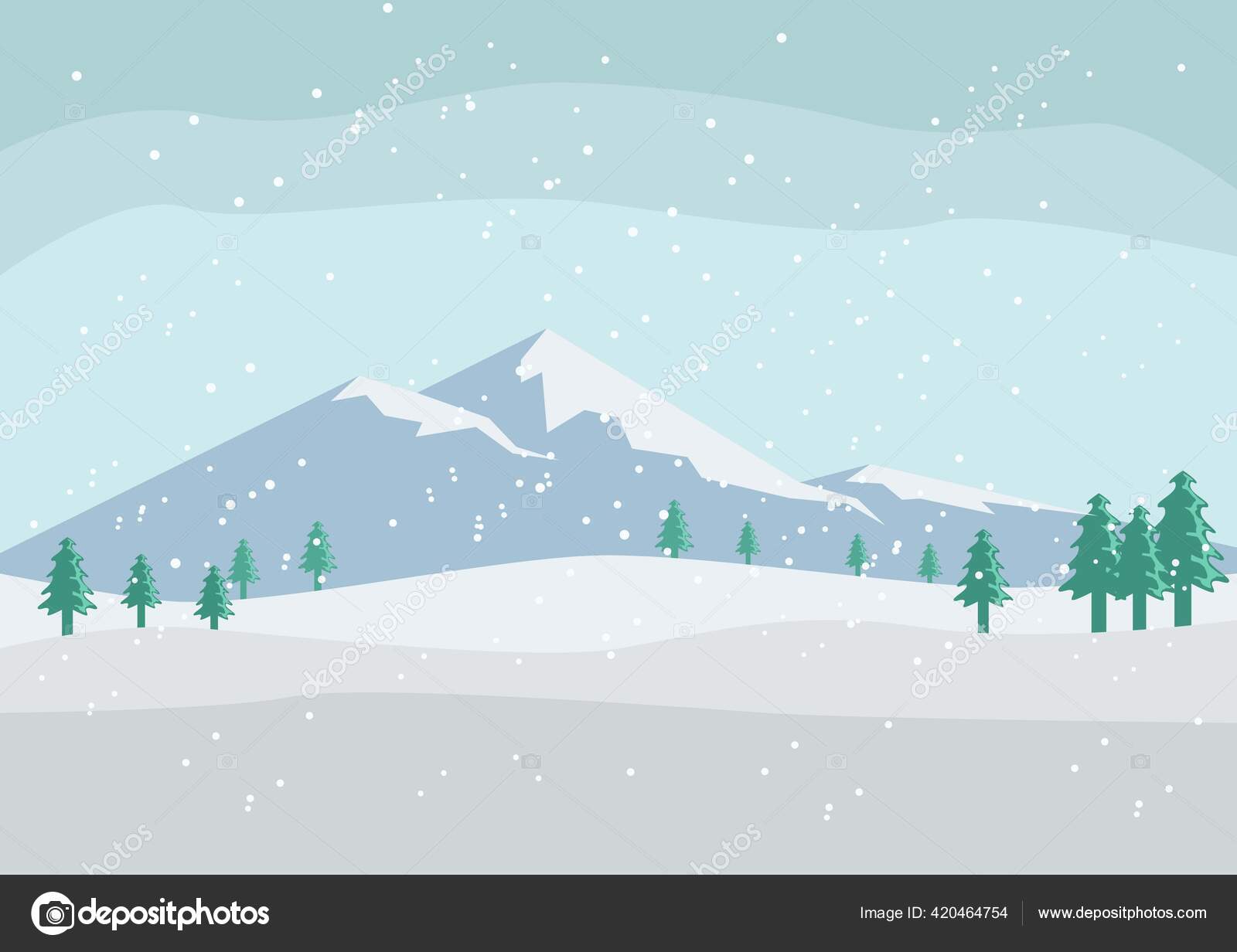 Beautiful Snow Scenery Mountain Background Stock Vector Image by ...