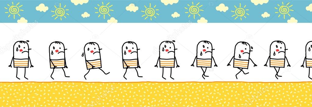 Walking hot & sweating man — Stock Photo © NLshop #117033124