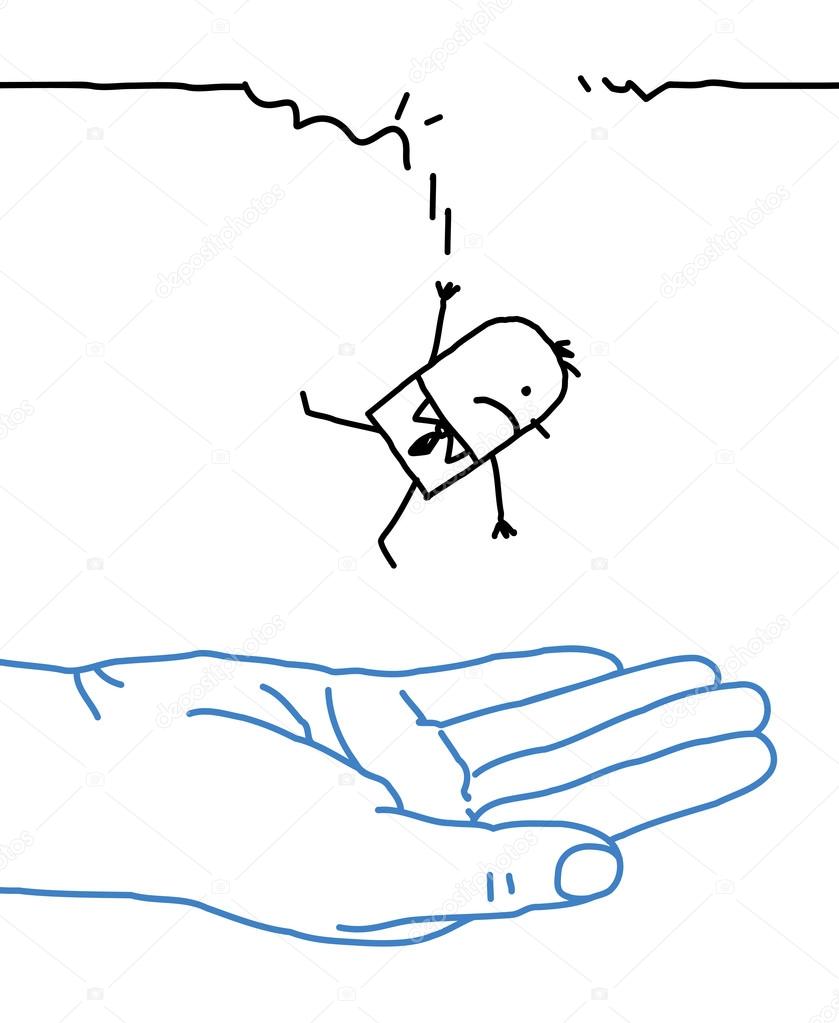Big hand with cartoon character - falling Stock Illustration by ©NLshop ...
