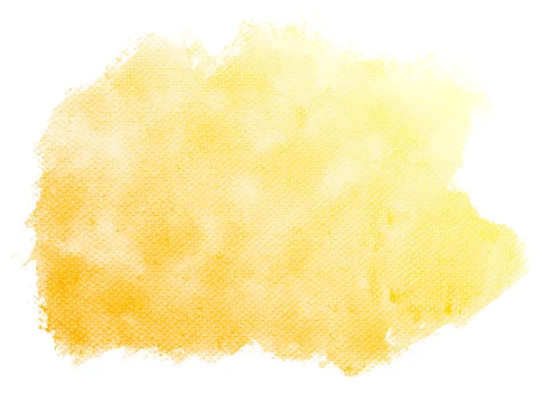 Bright yellow watercolor spot with watercolour paint smudge — Stock ...