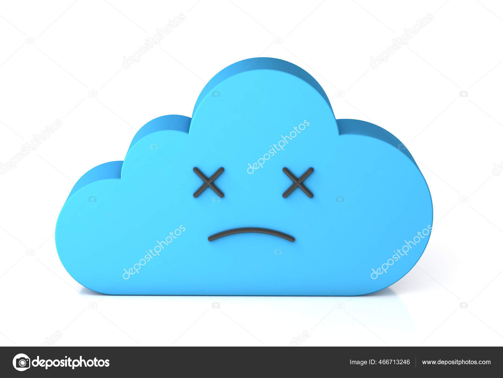 Cloud storage damaged, destroyed. Loss of personal data. isolated on ...