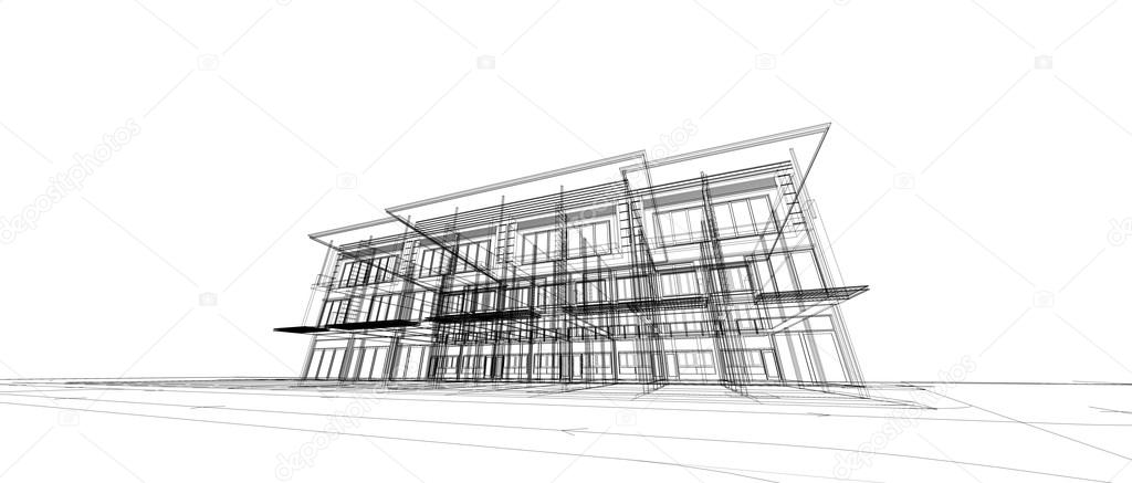 Commercial building structure, architecture abstract,illustration ...