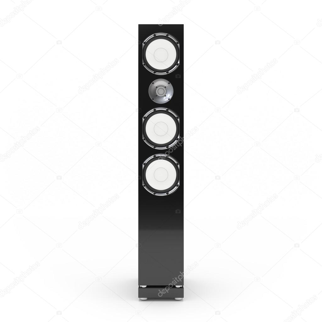 Hi-fi speaker isolated on white background 3d rendering — Stock Photo ...