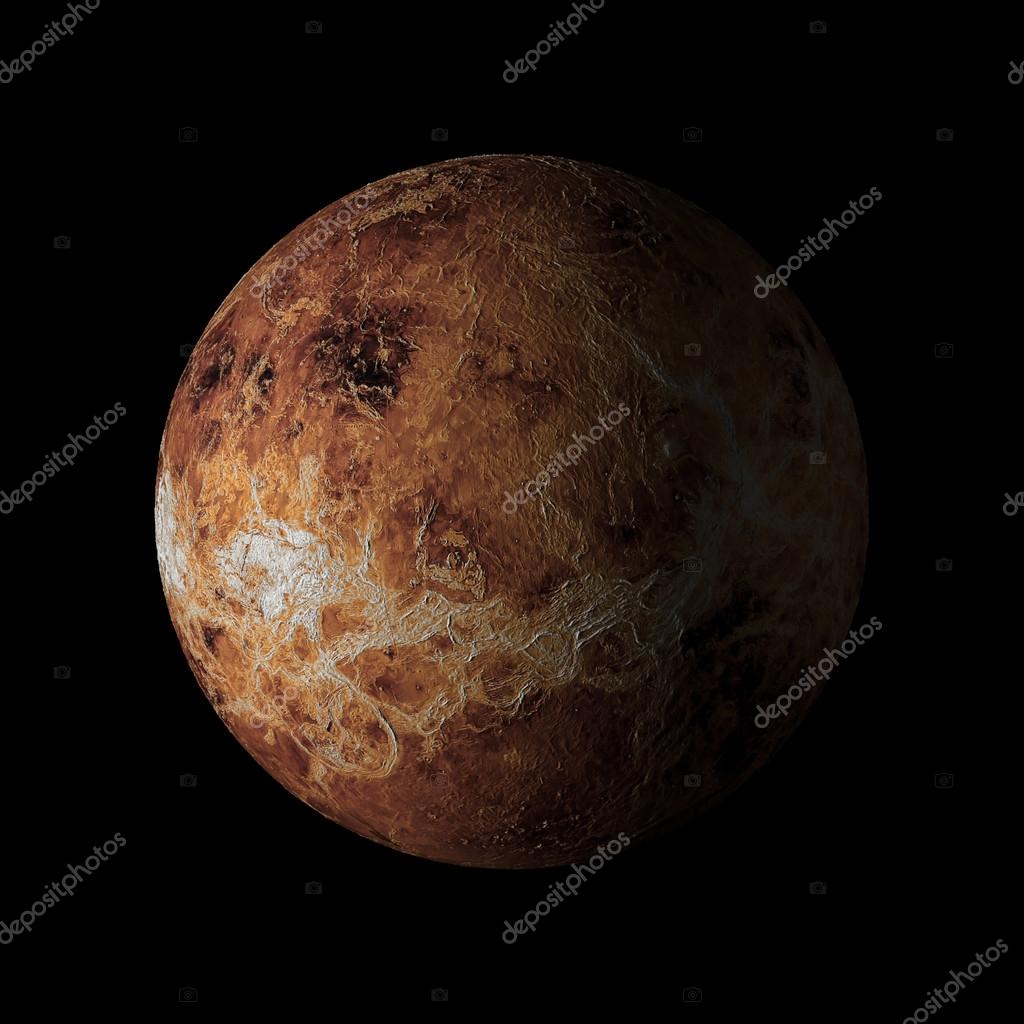 Venus Solar system planet on black background 3d rendering. Elements of ...