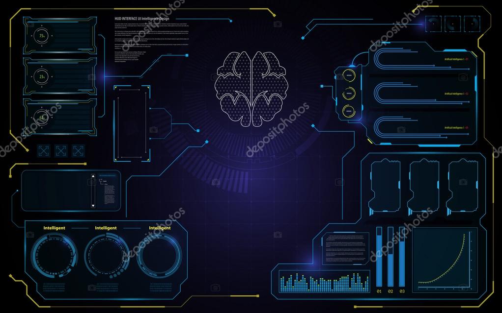 Brain HUD interface UI design Stock Vector Image by ©pixtumz@hotmail.com #124819934