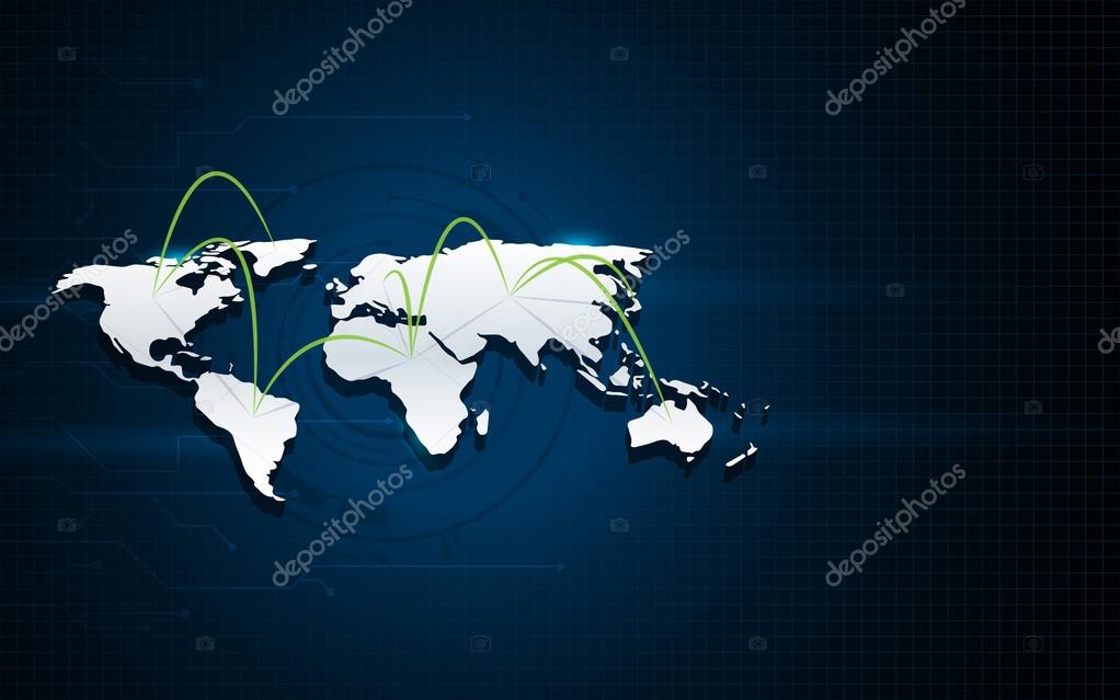 Global technology innovation world map Stock Vector by ©pixtumz@hotmail ...