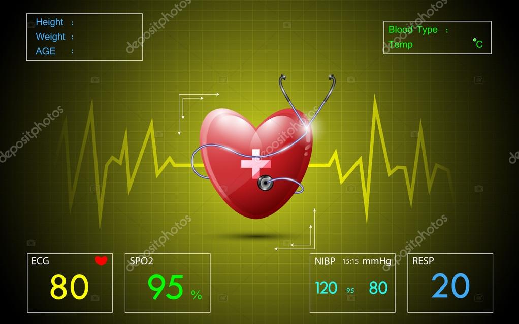 Medical ecg cardiogram screen Stock Vector Image by ©pixtumz@hotmail ...