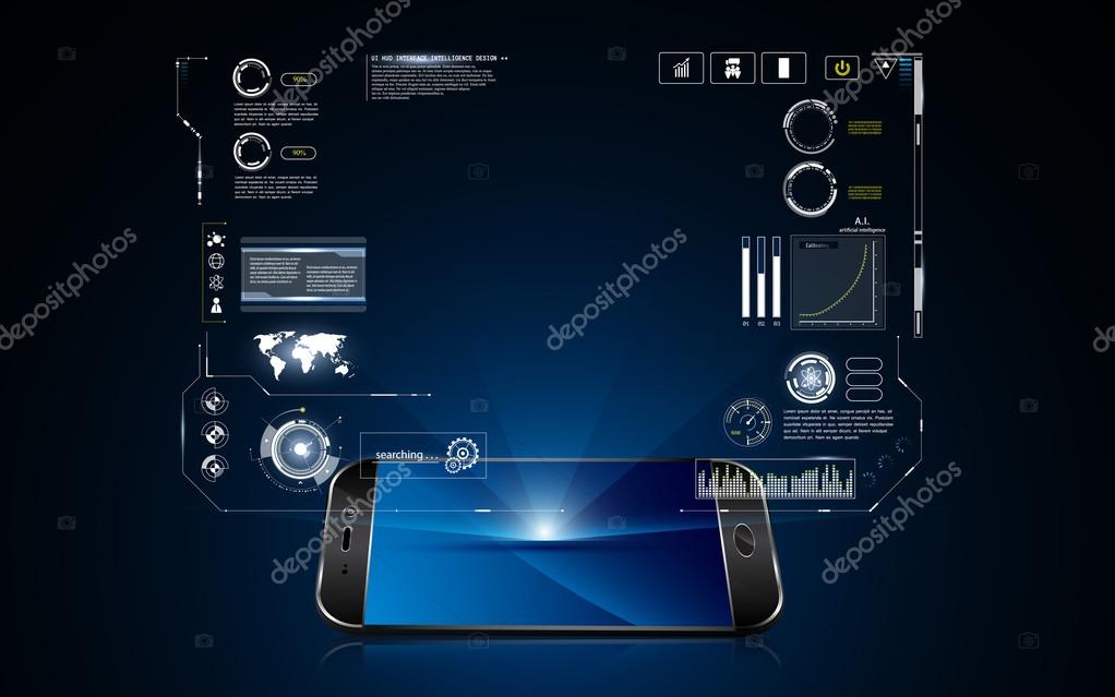 Technology hologram hud interface Stock Vector Image by ©pixtumz@hotmail.com #124823948