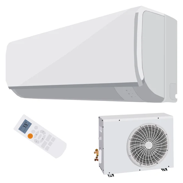 Air conditioner system on white background. Vector illustration Stock ...