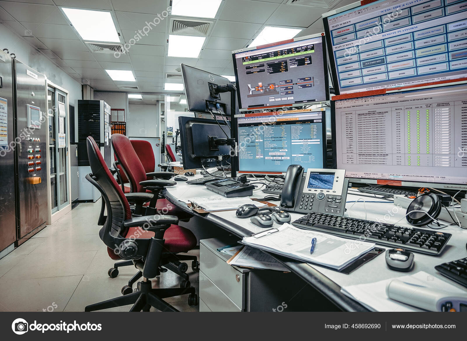 Chemical Plant Control Room Power Station Control Room Hi Res Stock