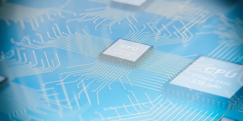 3d rendering electronic circuit cpu processor Stock Photo by ©gioiak2 ...