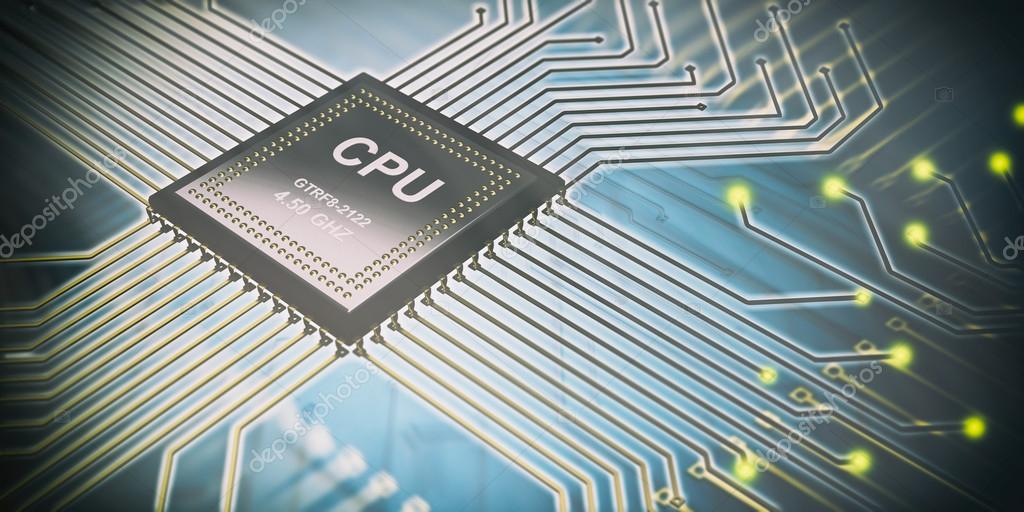3d rendering electronic circuit cpu processor Stock Photo by ©gioiak2 ...