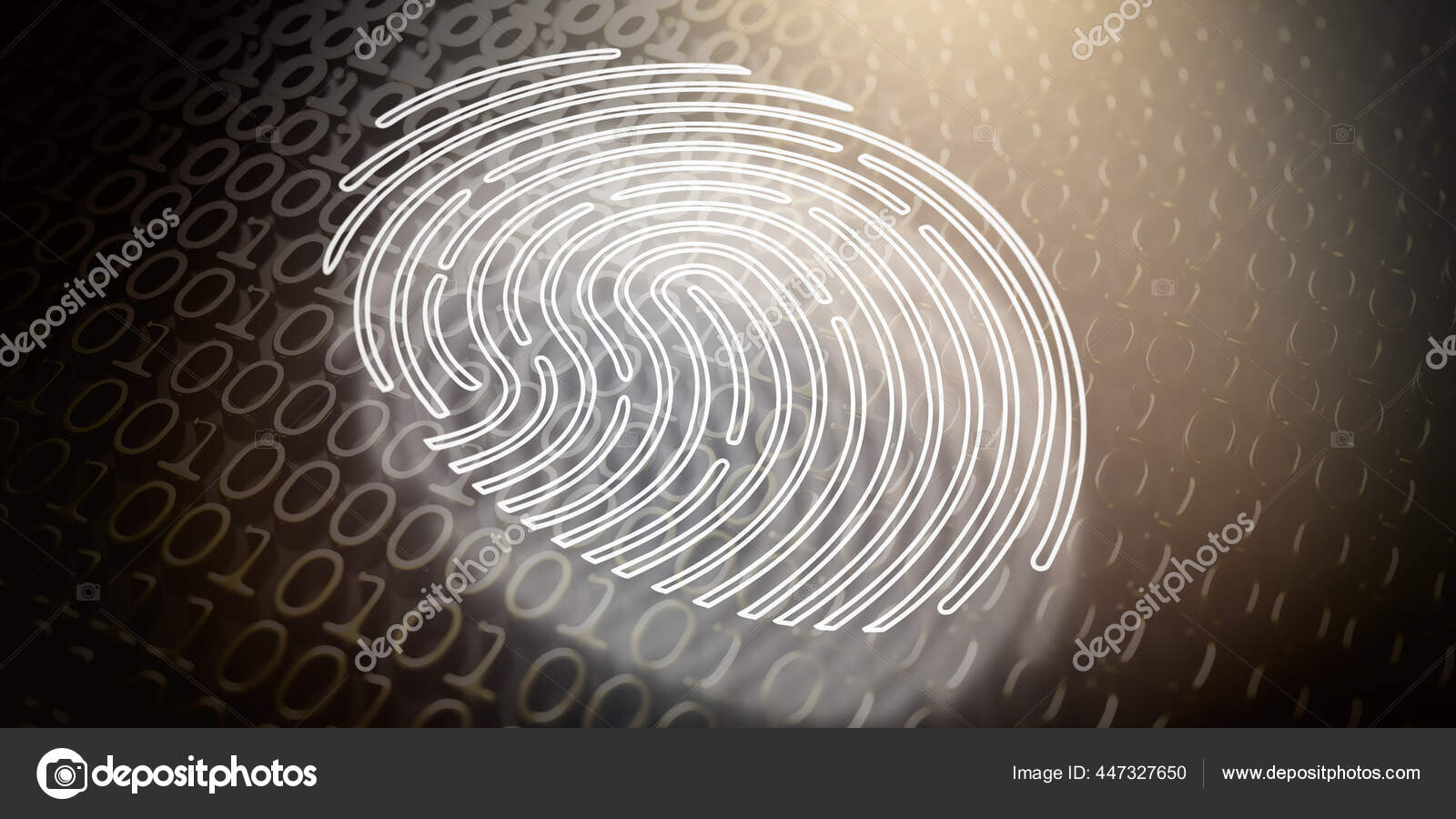 Fingerprint Binary Technology Futuristic Background Digital Identification Access Control ...