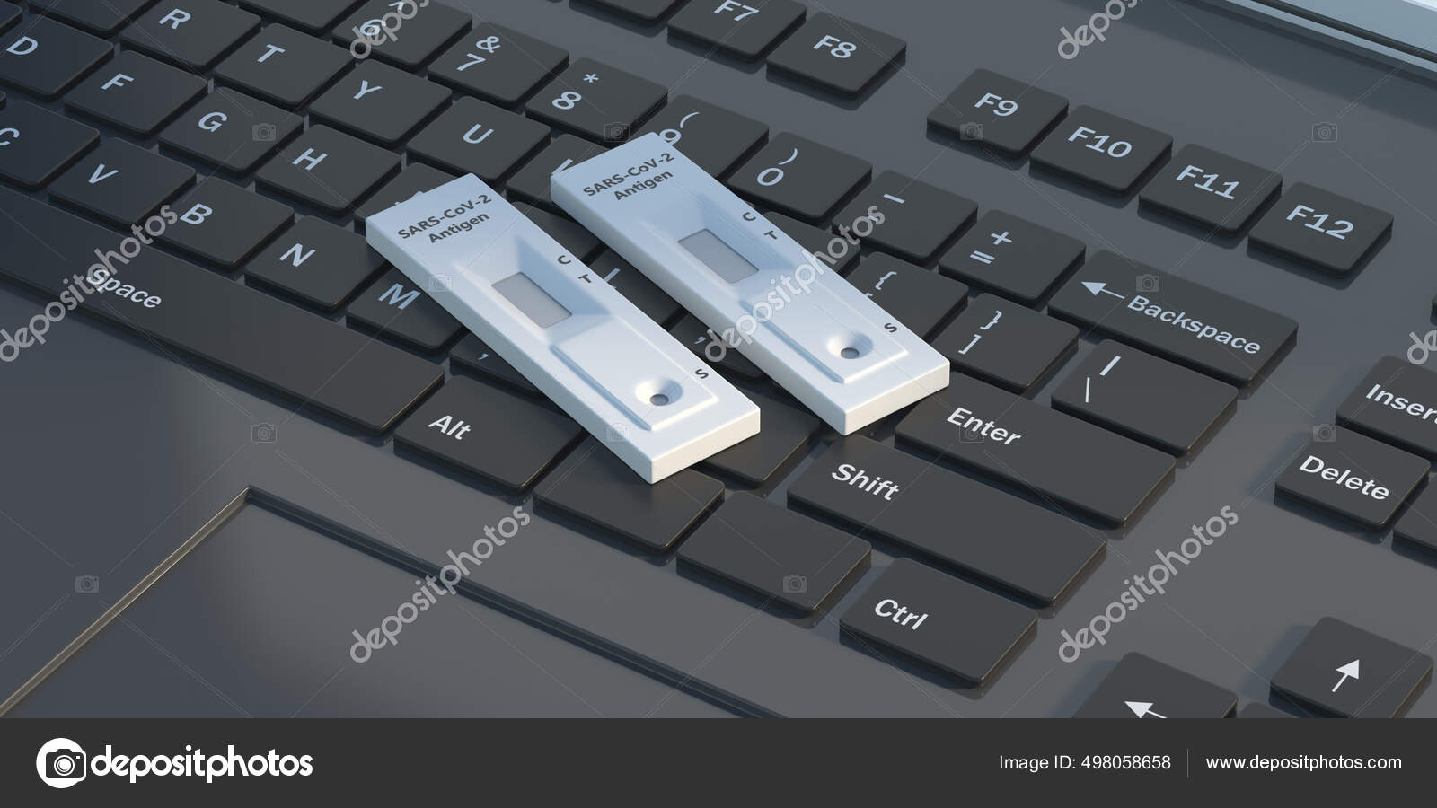 Covid Positive Negative Result Self Tests Black Computer Keyboard ...