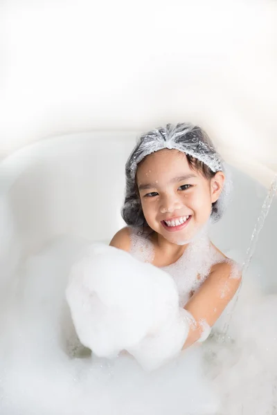 Girl relaxing in bathtub — Stock Photo © AnmFoto #20132567