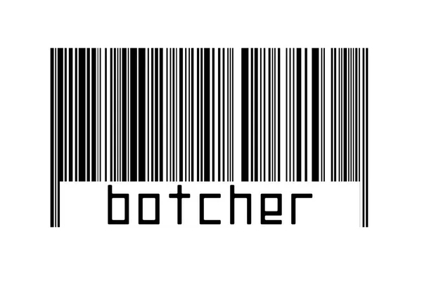 Código de barras sobre fondo blanco con la inscripción botcher a ...