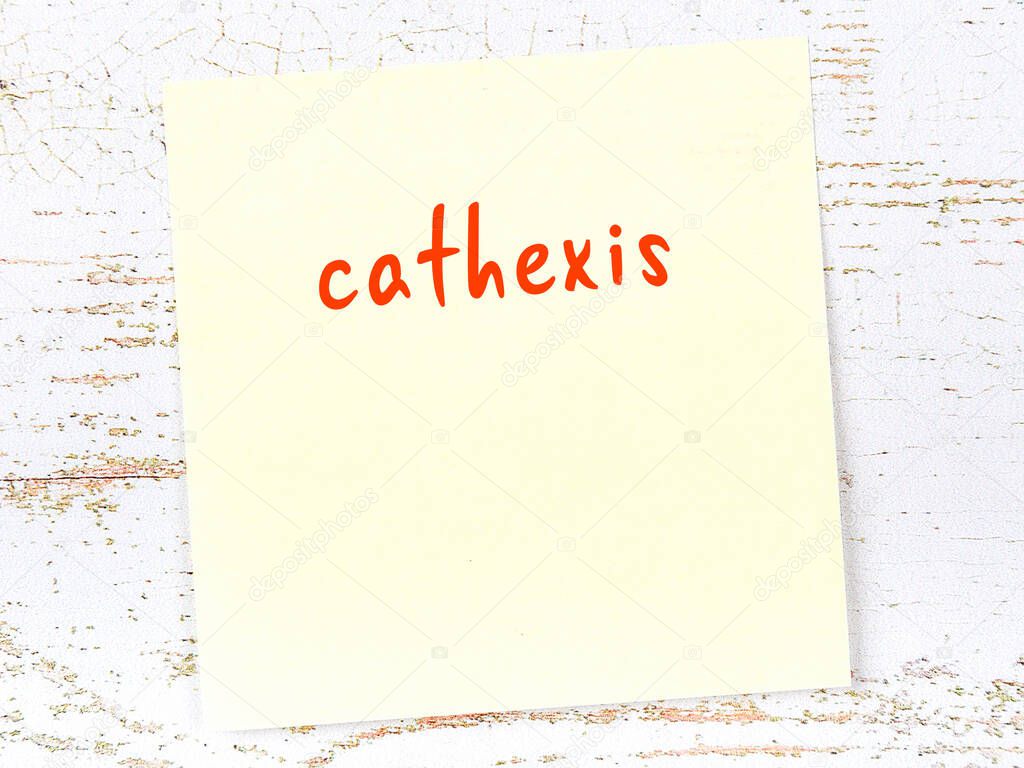 Concepto de recordatorio sobre la catexis. Hoja adhesiva amarilla de ...