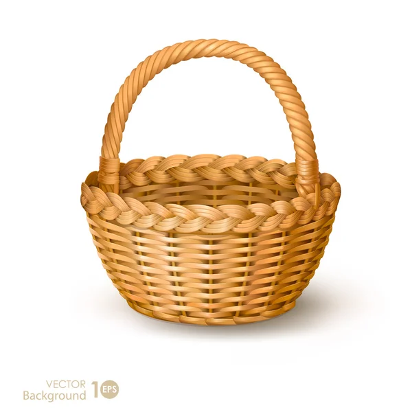 Monochromatyczne rysunek wektor. pusty wiklinowy koszyk — Grafika ...