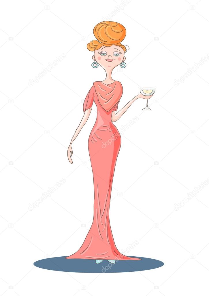 Dama con cristal — Vector de stock © daria-chegaieva #116602688