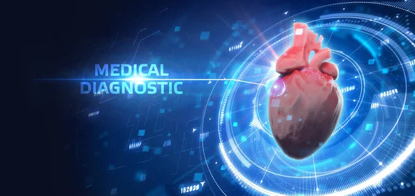 Medical technology diagnostics of heart concept. Human heart organ. 3d ...