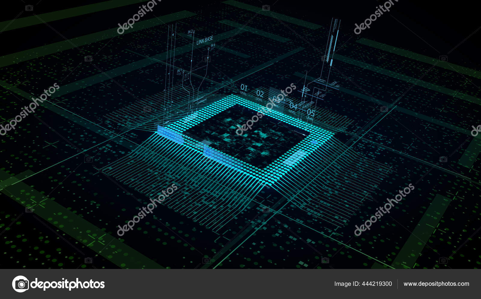 Cpu Chip Motherboard Abstract Render Computer Processor Chip Circuit Board — Stock Photo ...