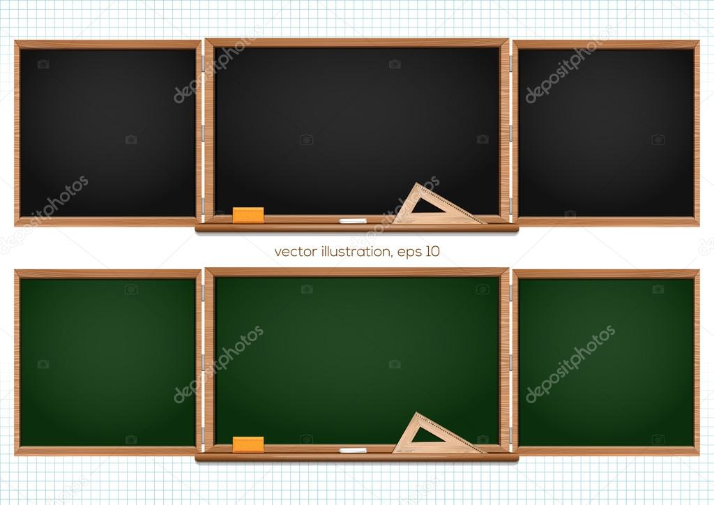 Three components chalkboard black and green. Back to school Stock ...