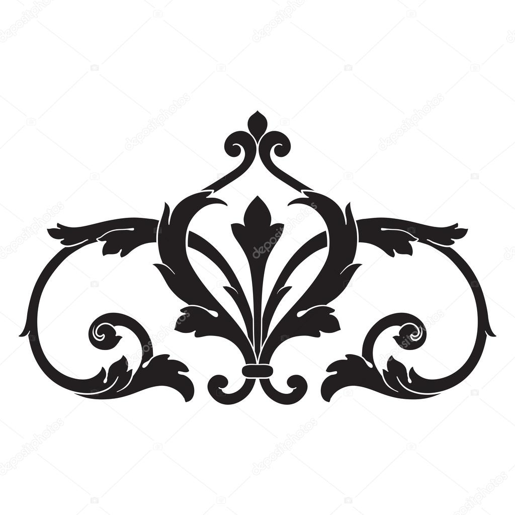 Vintage baroque frame engraving scroll ornament Stock Vector by ...