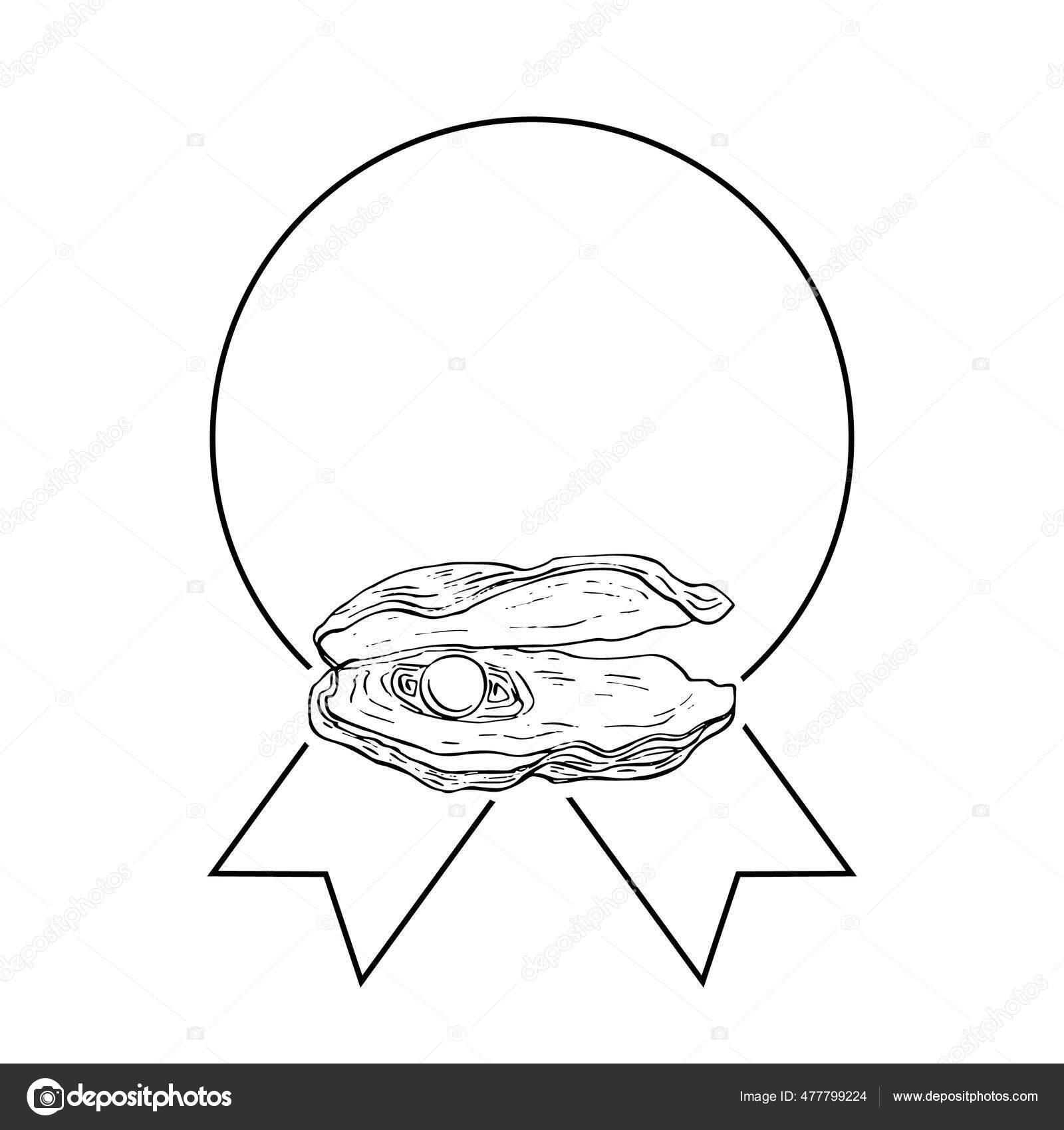 Hand Drawn Sea Shell Logo Frame Border Promo Element Brand Stock Vector ...