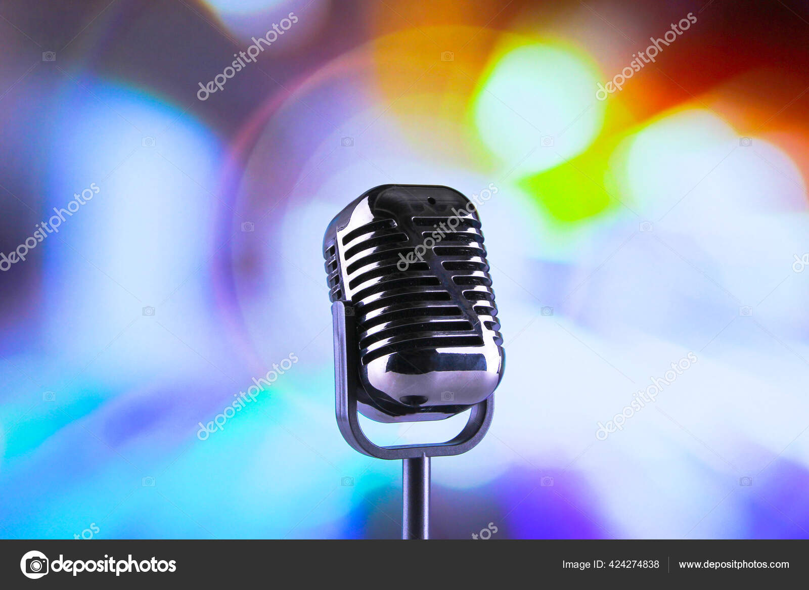 Microphone Led Lighting Background — Stock Photo © AdemAY #424274838