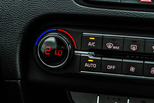 Color car air conditioning buttons close up view inside a car. Car ...