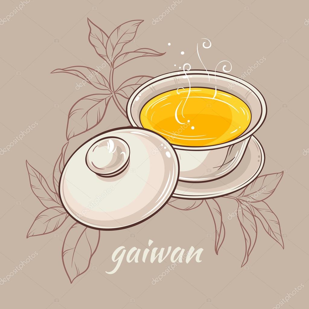 White gaiwan with tea Stock Vector by ©cuttlefish84 119181852