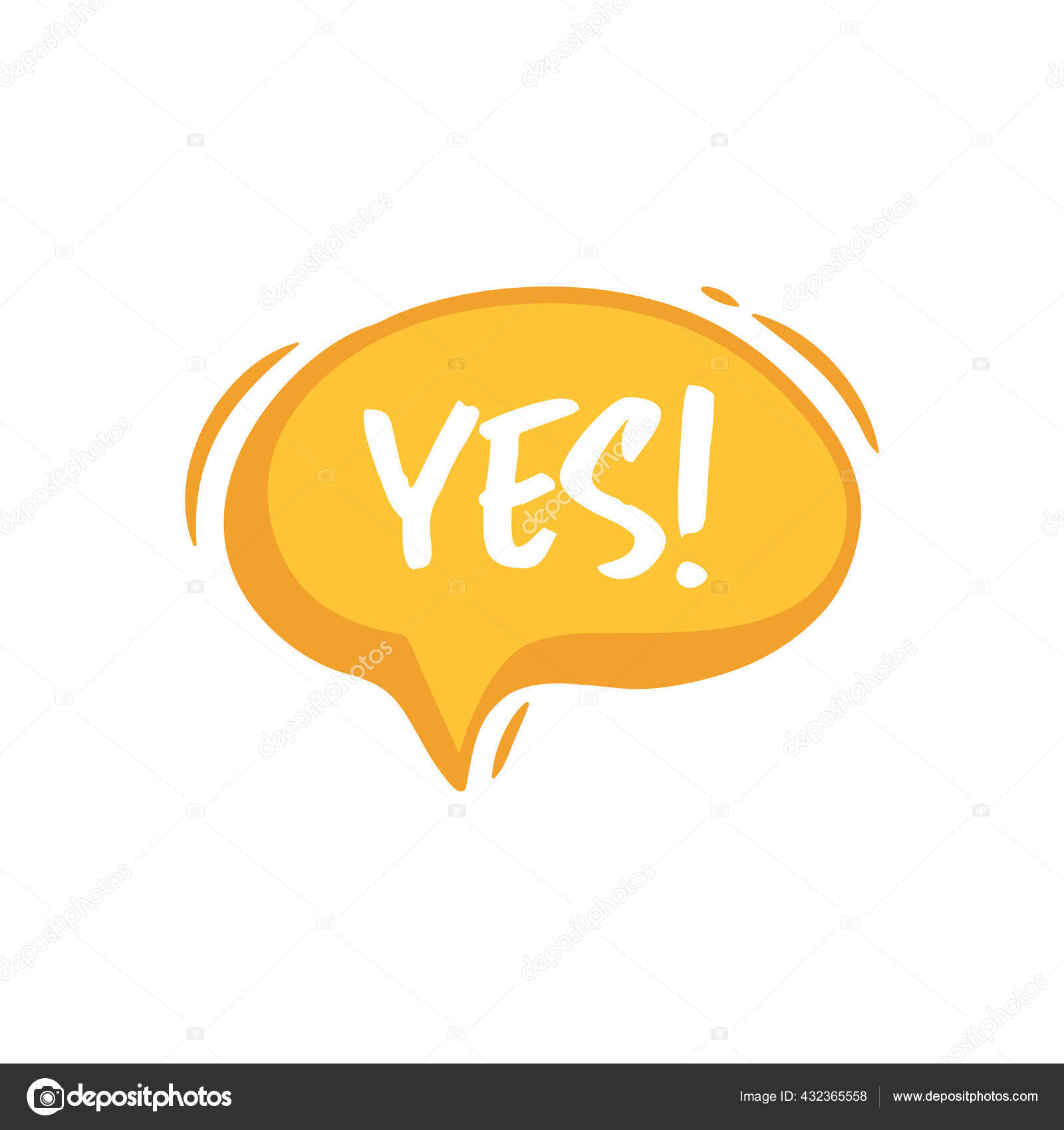 Yes Word Speech Bubble Bubble Speech Phrase Cartoon Chat Balloon Stock ...