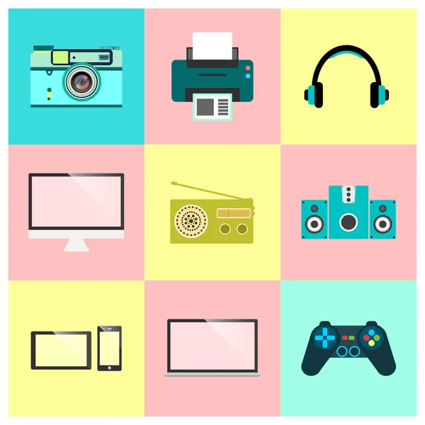 Vector video equipment icon set — Stock Vector © tele52 #9241490