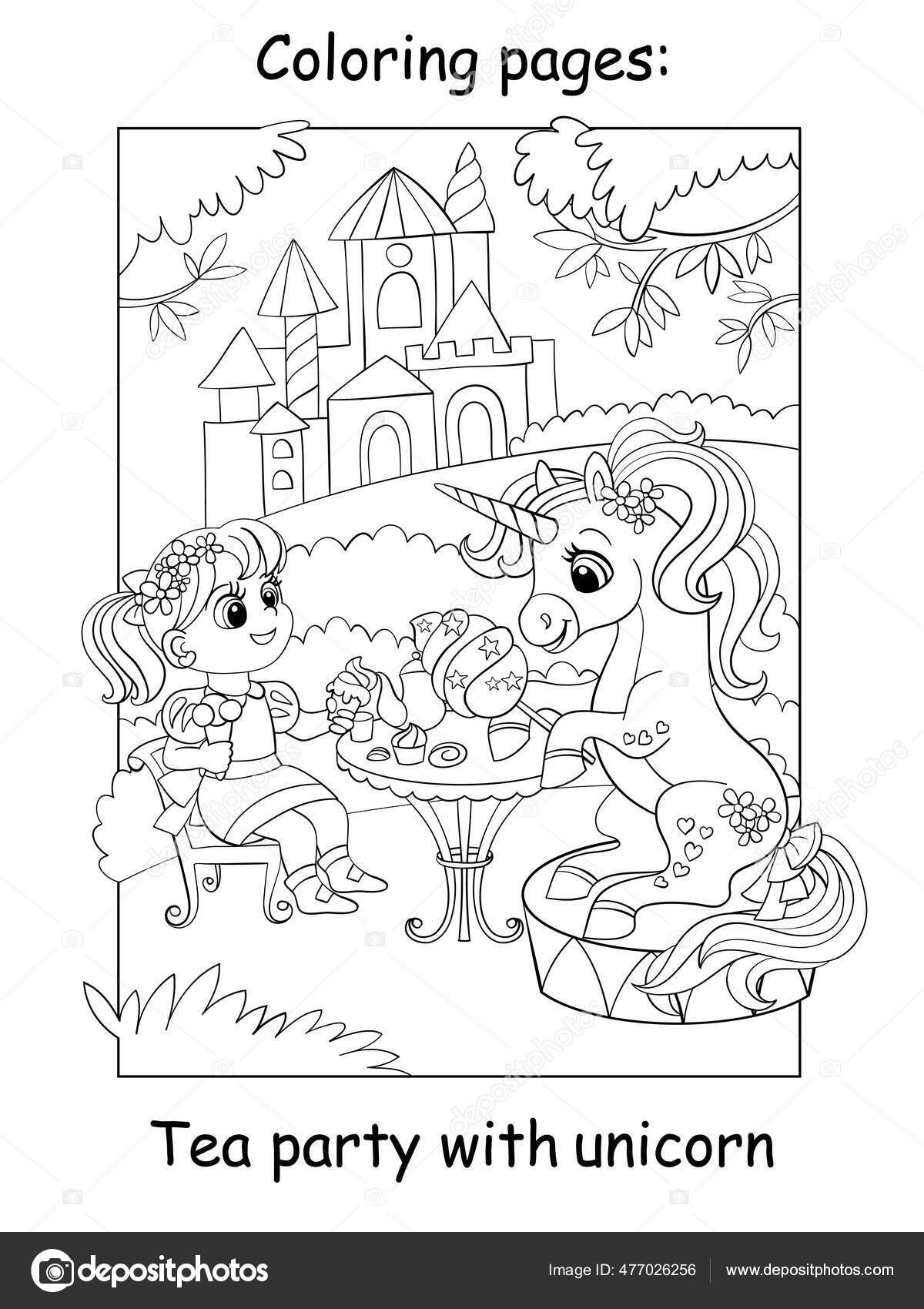 Printable Princess Tea Party Coloring Pages
