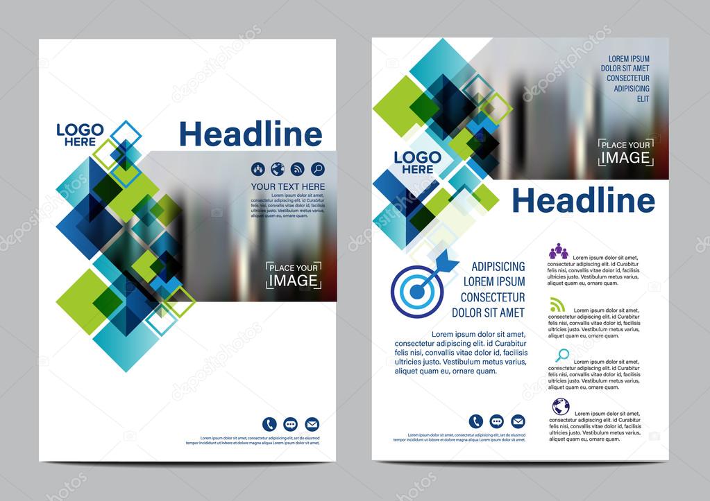 Blue modern Brochure Layout design template. Annual Report Flyer ...