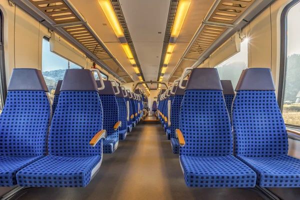 Modern train chairs disposed on two rows - Stock Image - Everypixel