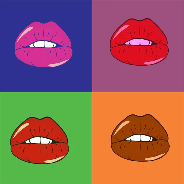 Lips pop art Imagens de Stock de Arte Vetorial | Depositphotos