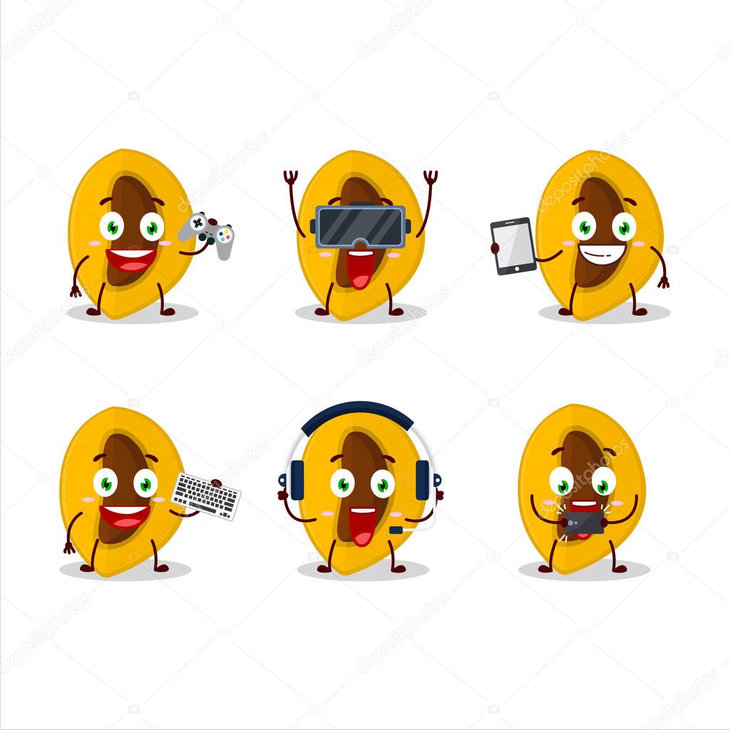 Rebanada de personaje de dibujos animados canistel est n jugando juegos ... Rebanada de personaje de dibujos animados canistel est n jugando juegos ...