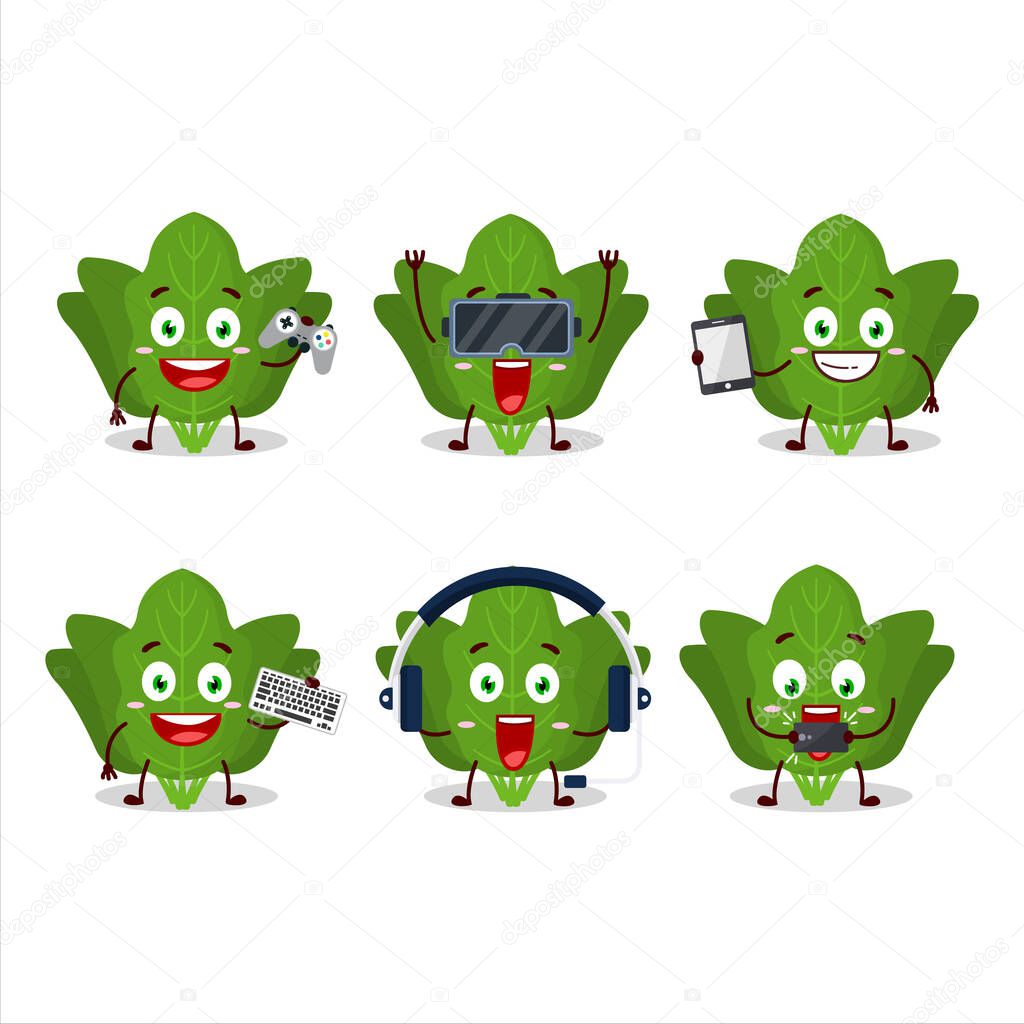 Personaje de dibujos animados de espinacas están jugando juegos con ...