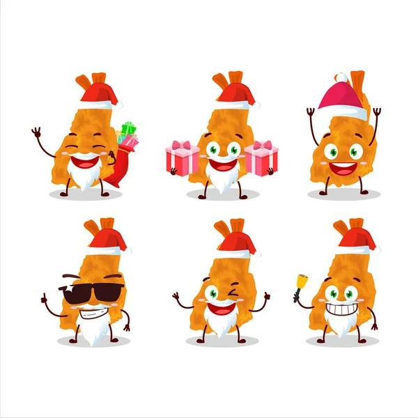 Emoticones de Santa Claus con personaje de dibujos animados de camarones fritos. Ilustraci n ...