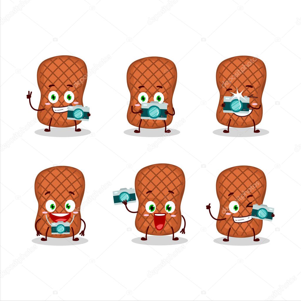 Emoticono de profesión de fotógrafo con personaje de dibujos animados ...